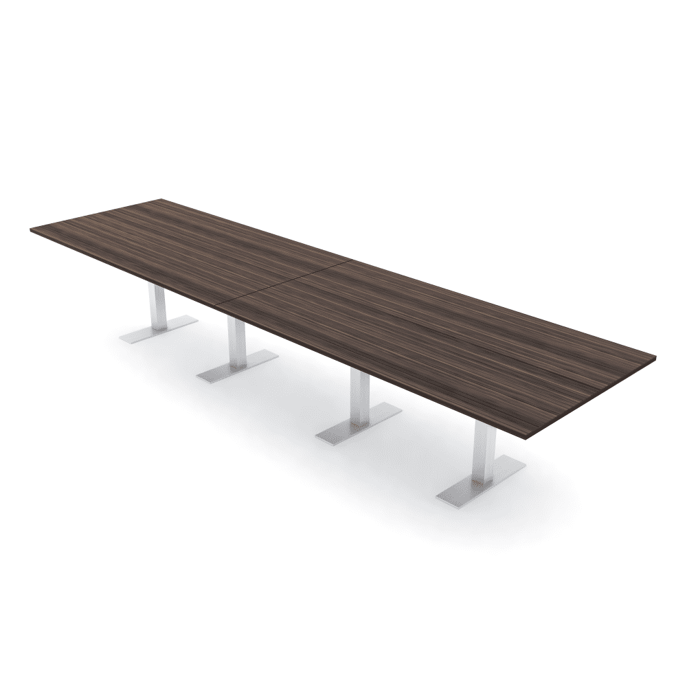 14 Person Modular Powered Rectangular Conference Table Metal T Bases ...