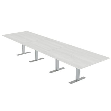 14' Rectangular Modular Conference Table Metal Bases Electric Modules ...