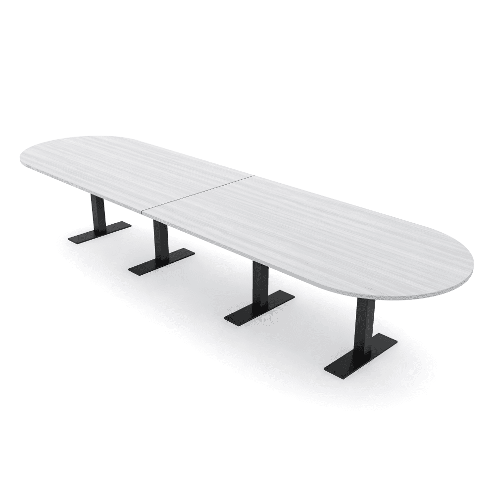 14 Person Modular Racetrack Conference Table Metal T Bases Power Units ...