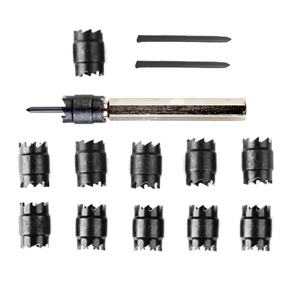 14-Piece 3/8" Spot Weld Cutter Kit - Double-Sided Drill Bit Set for ...