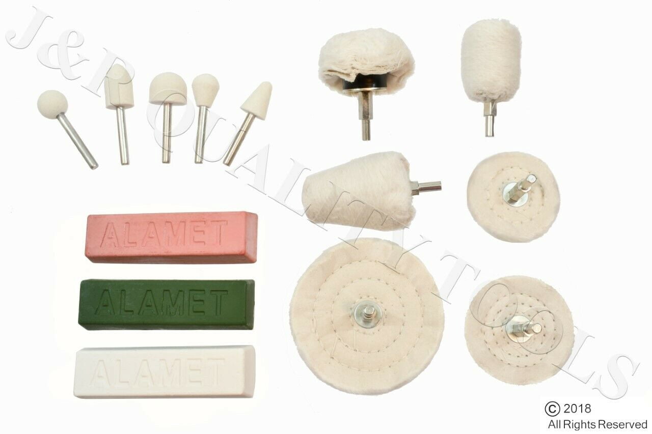 14 Piece ALUMINUM BUFFING POLISHING KIT Buffer Polisher Auto ...