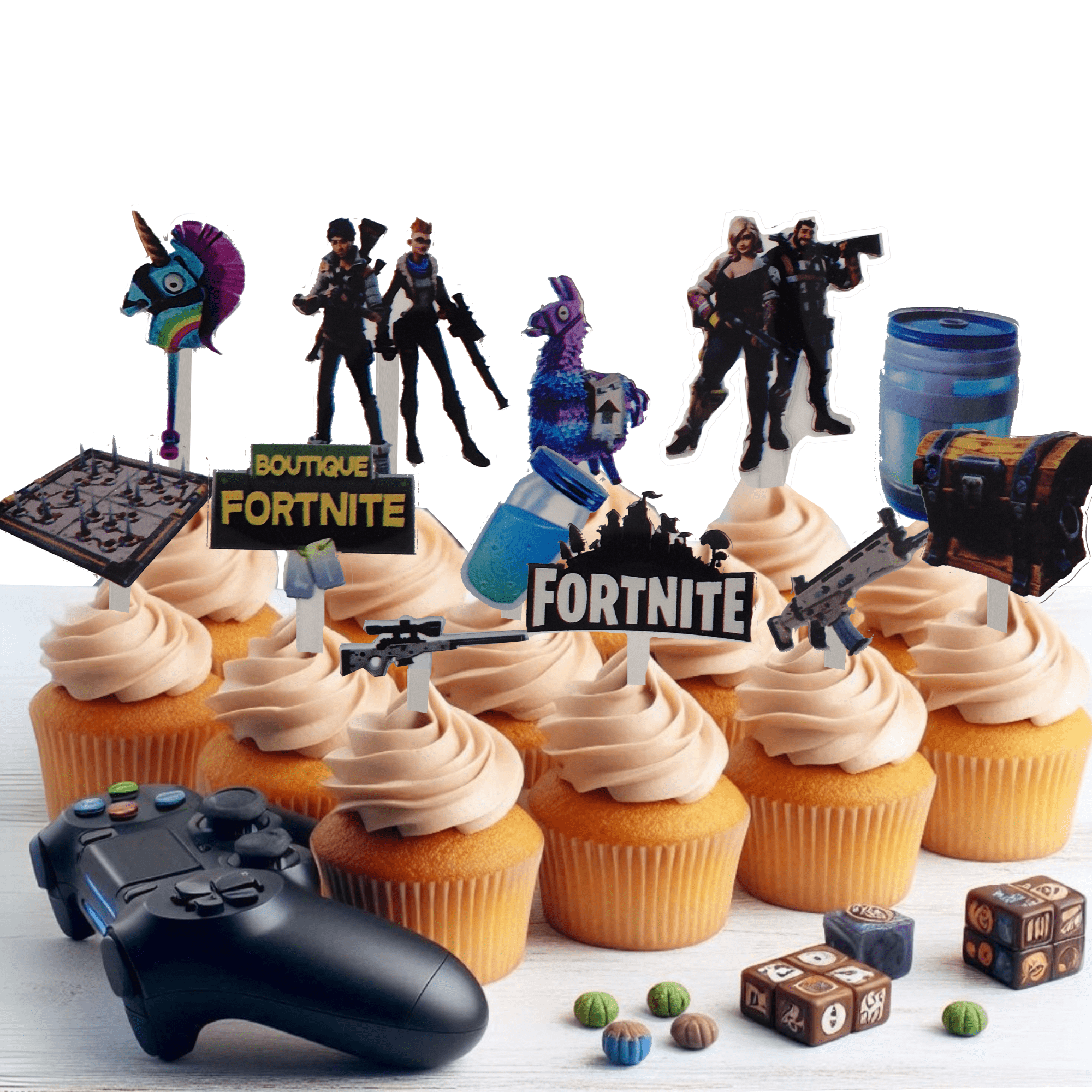 14-Piece Battle Royale Cupcake Toppers – Acrylic Gamer Party ...