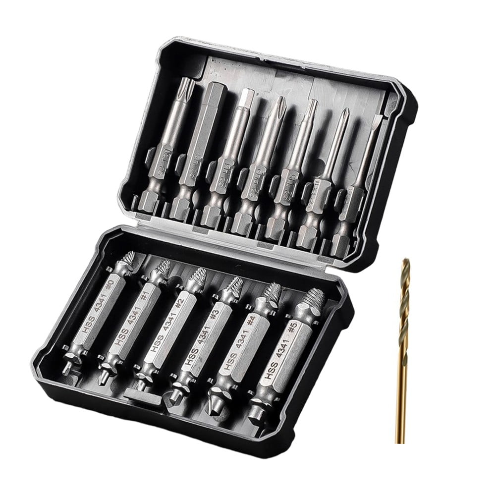 14-Piece Broken Screw Extractor Set: Effortlessly Remove Damaged Screws ...