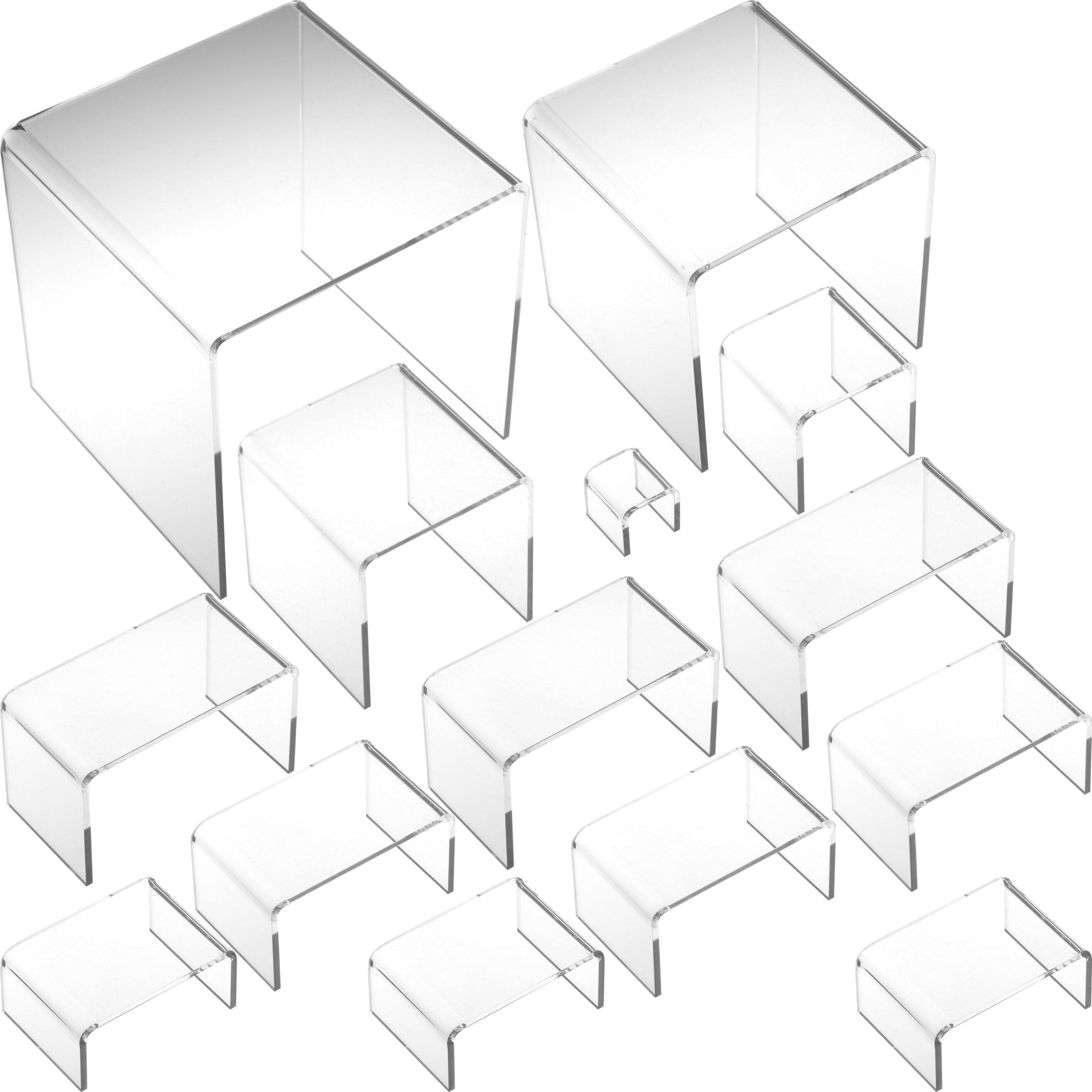 14 Piece Clear Acrylic Riser Jewelry Display Set - Walmart.com