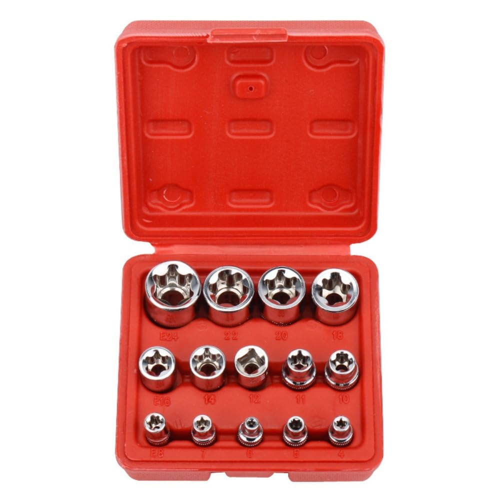 14-Piece E-TORX Socket Set 1/4" 3/8" 1/2'' Drive E-4 - E24 Female ...