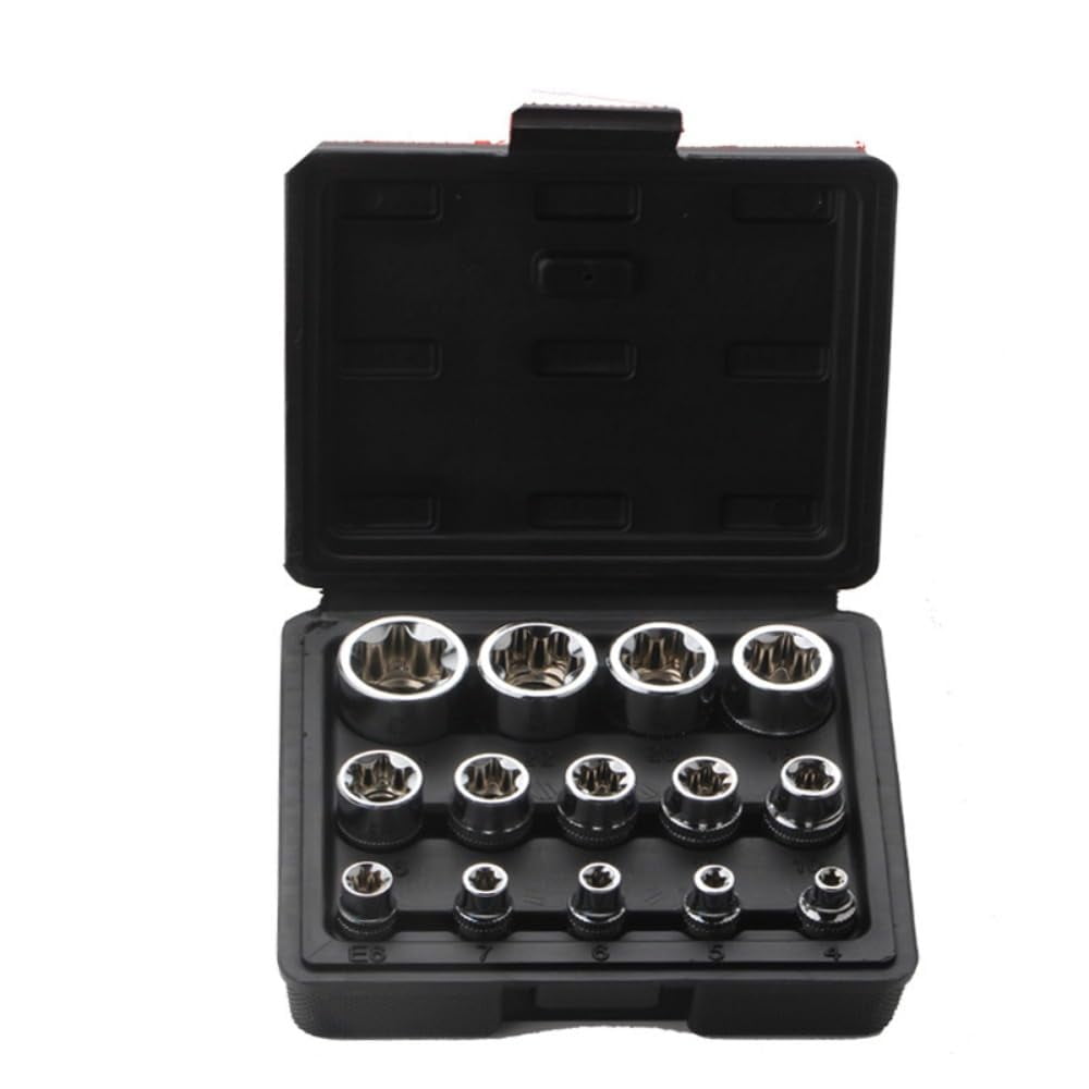 14-Piece E-TORX Socket Set 1/4" 3/8" 1/2'' Drive E-4 - E24 Female ...