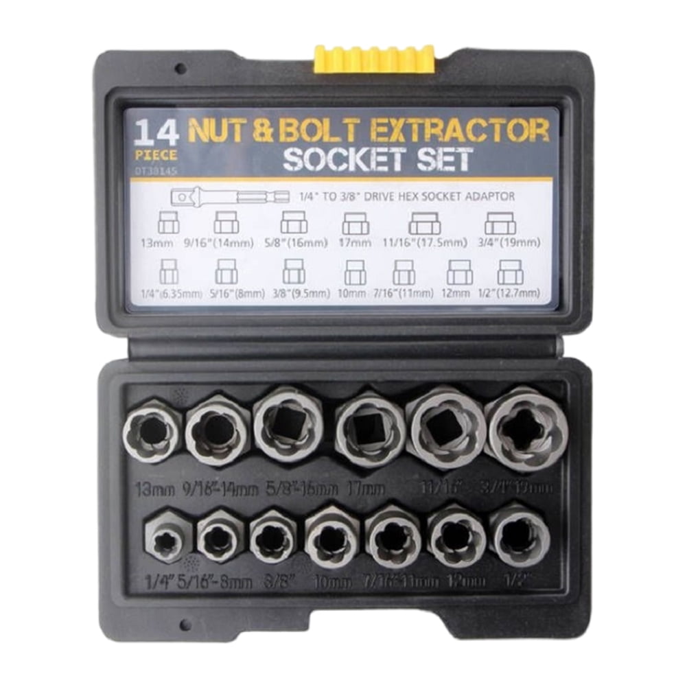 14-Piece Impact Bolt and Nut Remover Set, Extraction Socket Set for ...