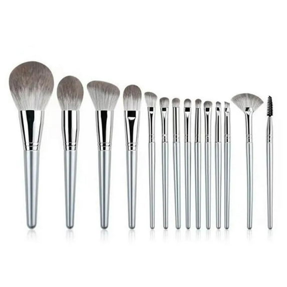 14-Piece Makeup Brush Set, Professional Cosmetic Brushes, Alloy & Wood ...