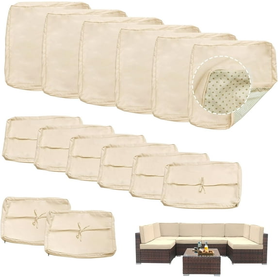 14 Piece Outdoor Patio Cushion Covers Replacement, Outdoor Cushion ...