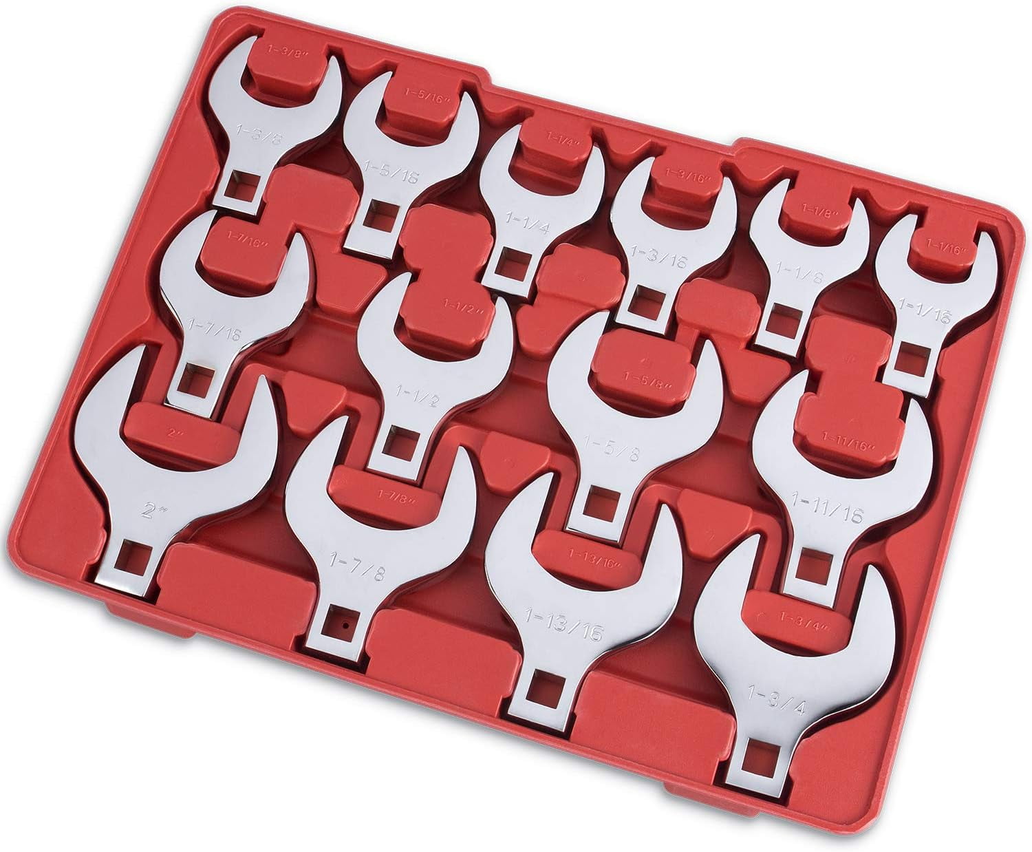 14-Piece Premium 1/2" Drive Jumbo Crowfoot Wrench Set, Chrome Vanadium ...