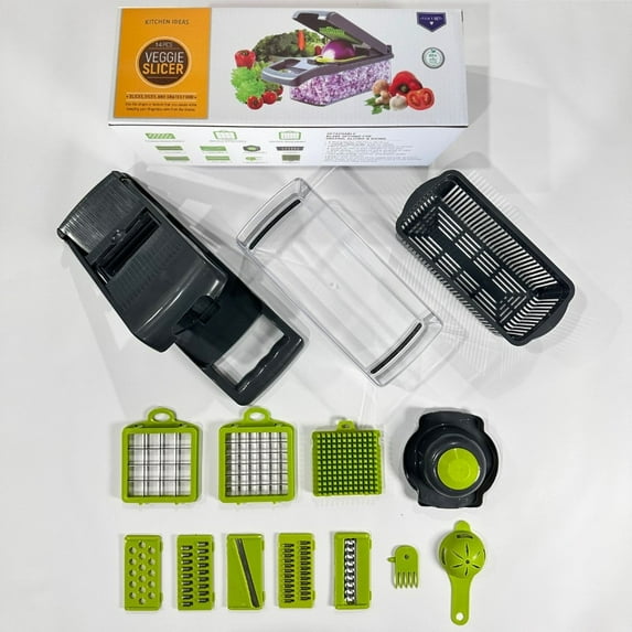 14-Piece Rectangular Vegetable Cutter-Durable & Efficient Multi ...
