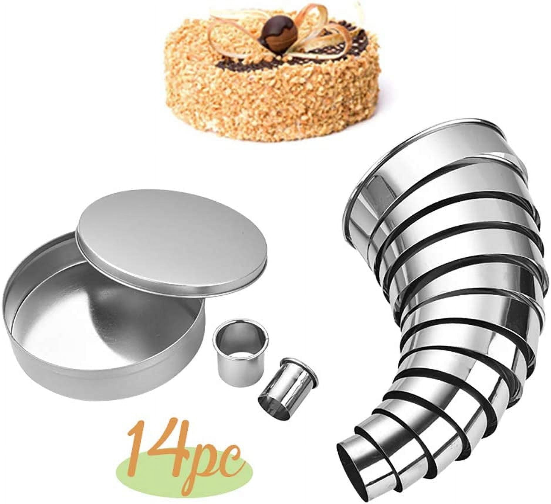 14 Piece Round Cookie Cutters，Stainless Steel Circle Biscuits Cutters ...