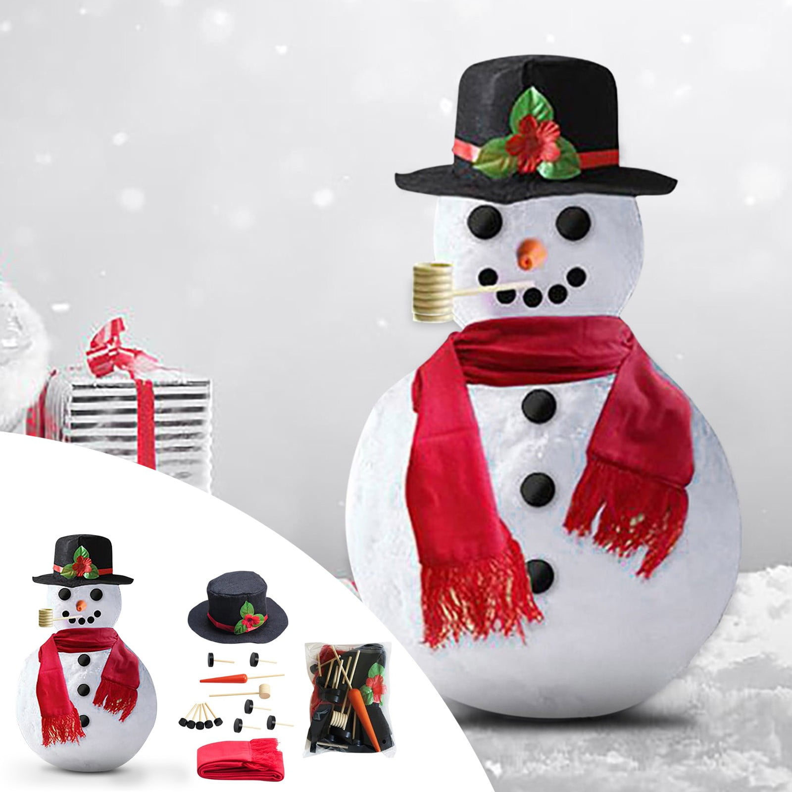 14-Piece Snowman Decorating Kit for Winter Outdoor Activities, Includes ...