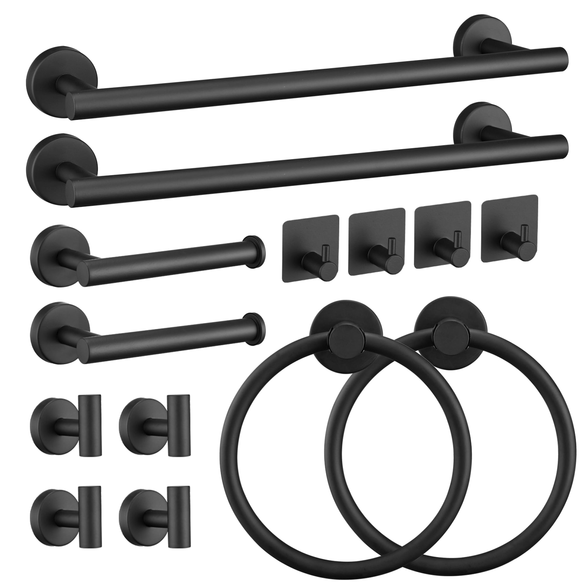 14 Pieces Bathroom Hardware Accessories Set Towel Bar Set Wall Mounted ...