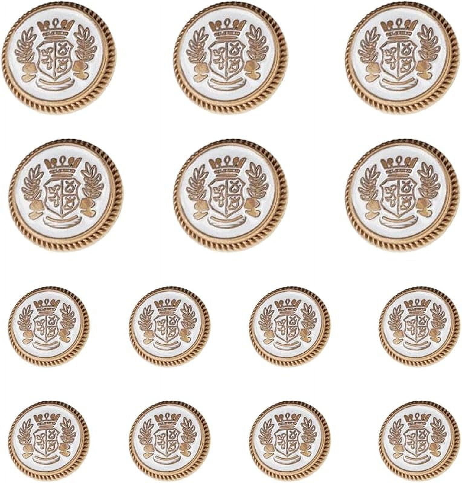 14 Pieces Black Gold Metal Blazer Button Set 15mm 20mm for Blazers ...
