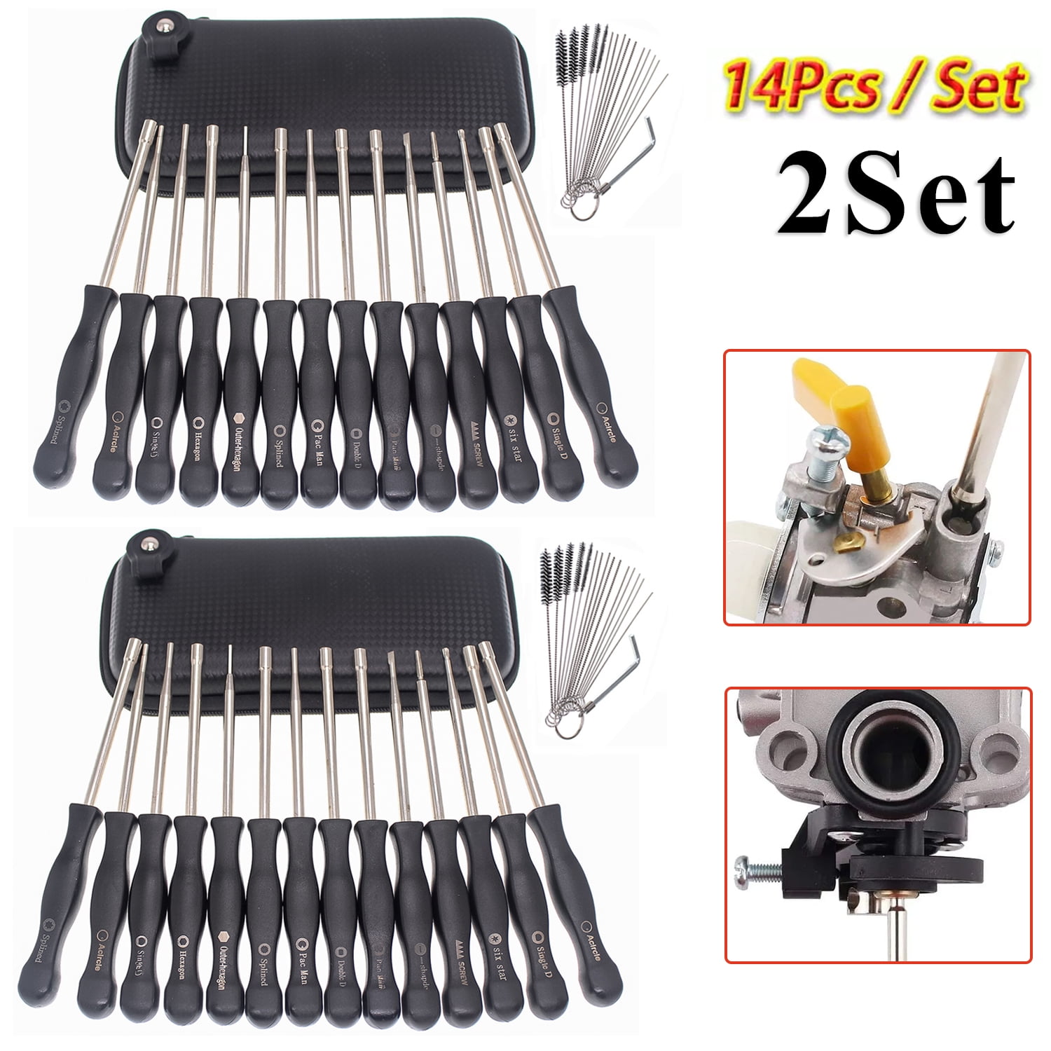 14 Pieces Carburettor Adjustment Tool Kit,Two Wheel Small Engine ...