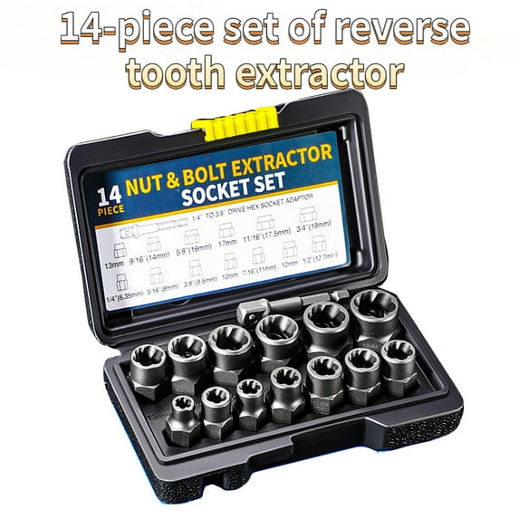 14 Pieces Damaged Bolt Removal Tool Impact Bolt & Nut Remover Set Alloy ...