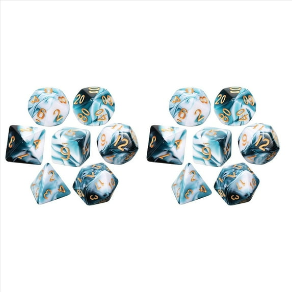 14 Pieces Dice Set Polyhedral Dice Set Role Playing Dices Set for DND ...