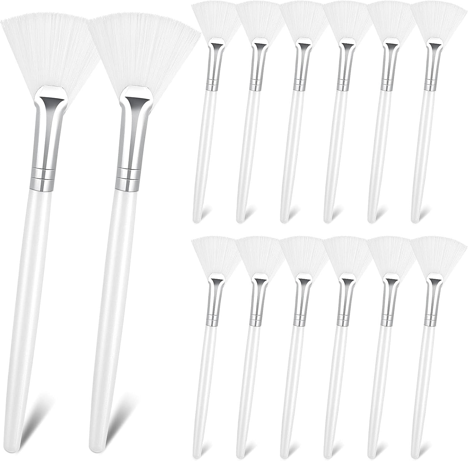 14 Pieces Fan Brushes Applicator, Mask Brushes for Facial Makeup Tools ...