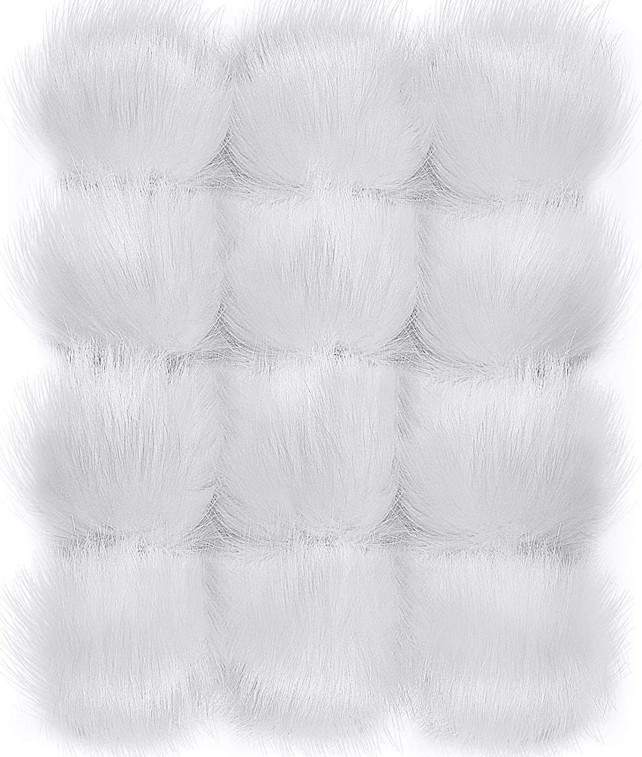 14 Pieces Faux Fur Pom Ball DIY Fur Poms for Hats Keychain Charms ...