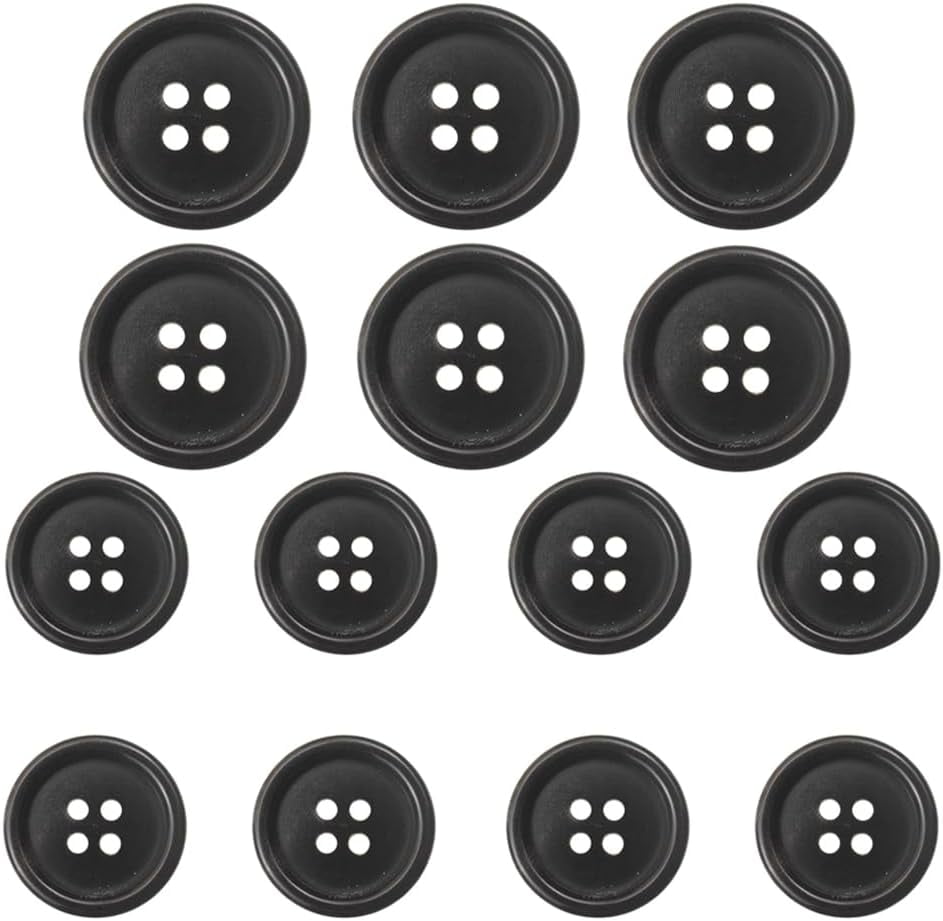 14 Pieces Natural Real Horn Buttons Set for Blazer and Suit, 20mm 15mm Genuine Buffalo Buttons ...