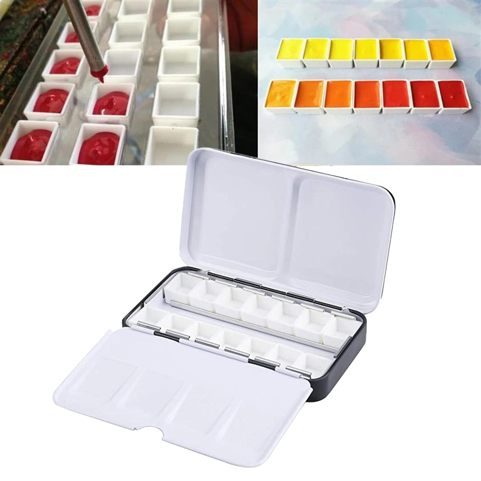 14 Pieces Paint Pans Set Colorful Metal Paint Case Empty Pans - Walmart.com