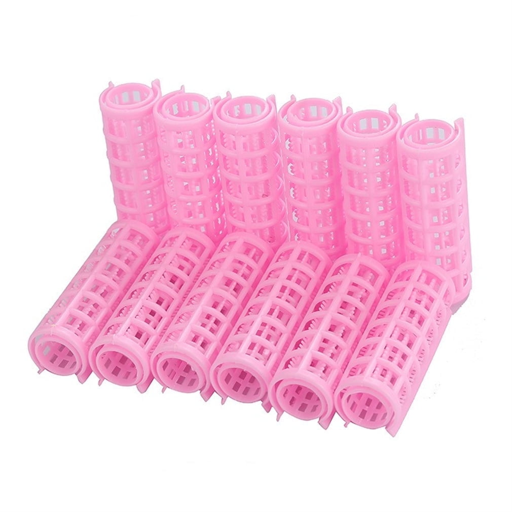 14 Pieces Plastic Hair Rollers, Happon Small Size Curlers Snap Rollers ...