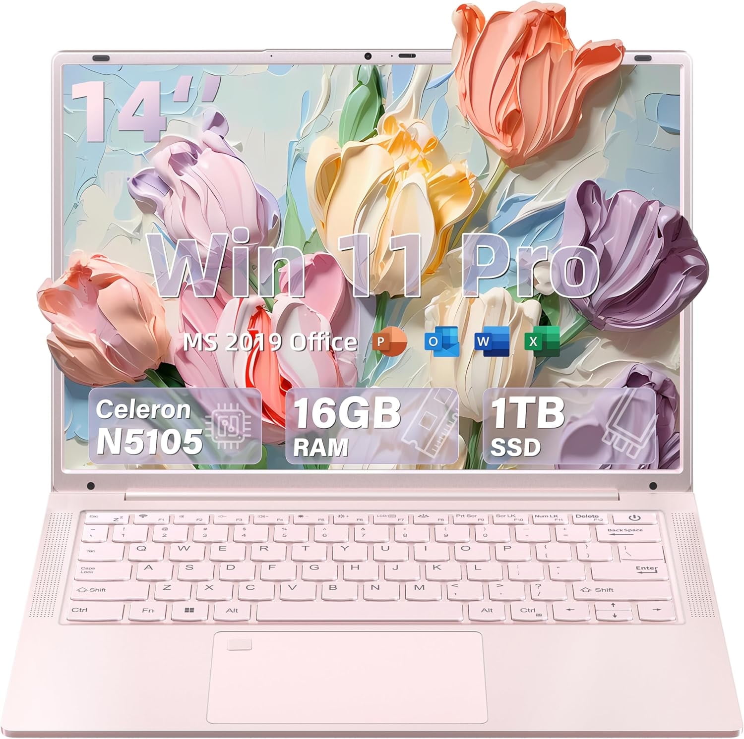 14" Pink Laptop - in tel N5105, 16G DDR4 RAM, 1T SSD, FHD IPS ...