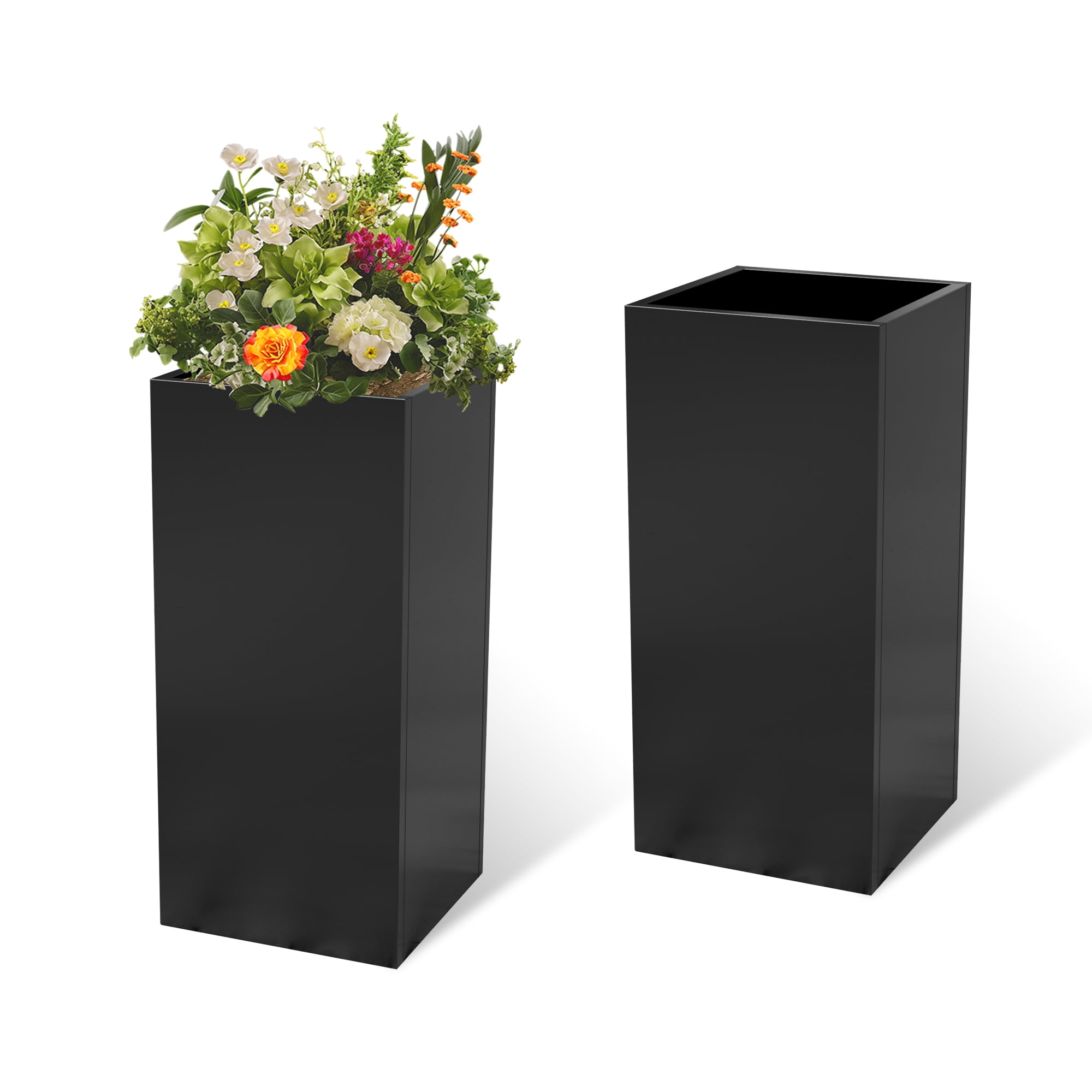 14" Planter Box with Drainage Hole Large Garden Pots for Outdoor Plants ...