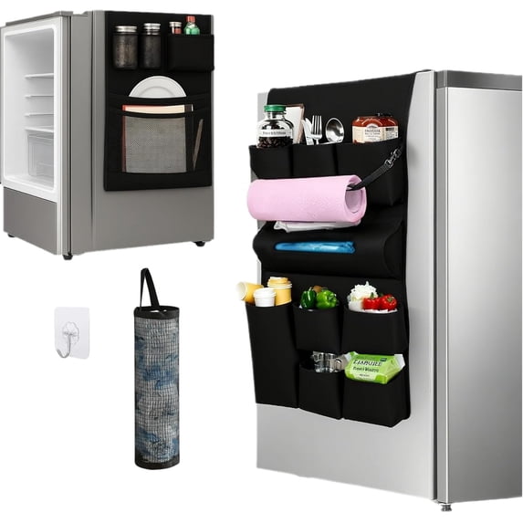14 Pockets Mini Fridge Organizer Dorm Essentials Dust Cover for Most ...