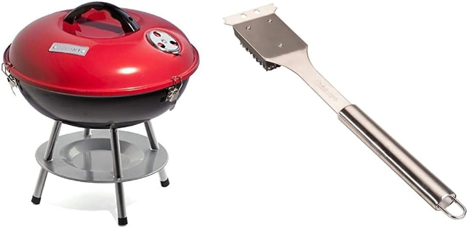 14" Portable Charcoal Grill, Tabletop Outdoor Small Grill with Locking ...