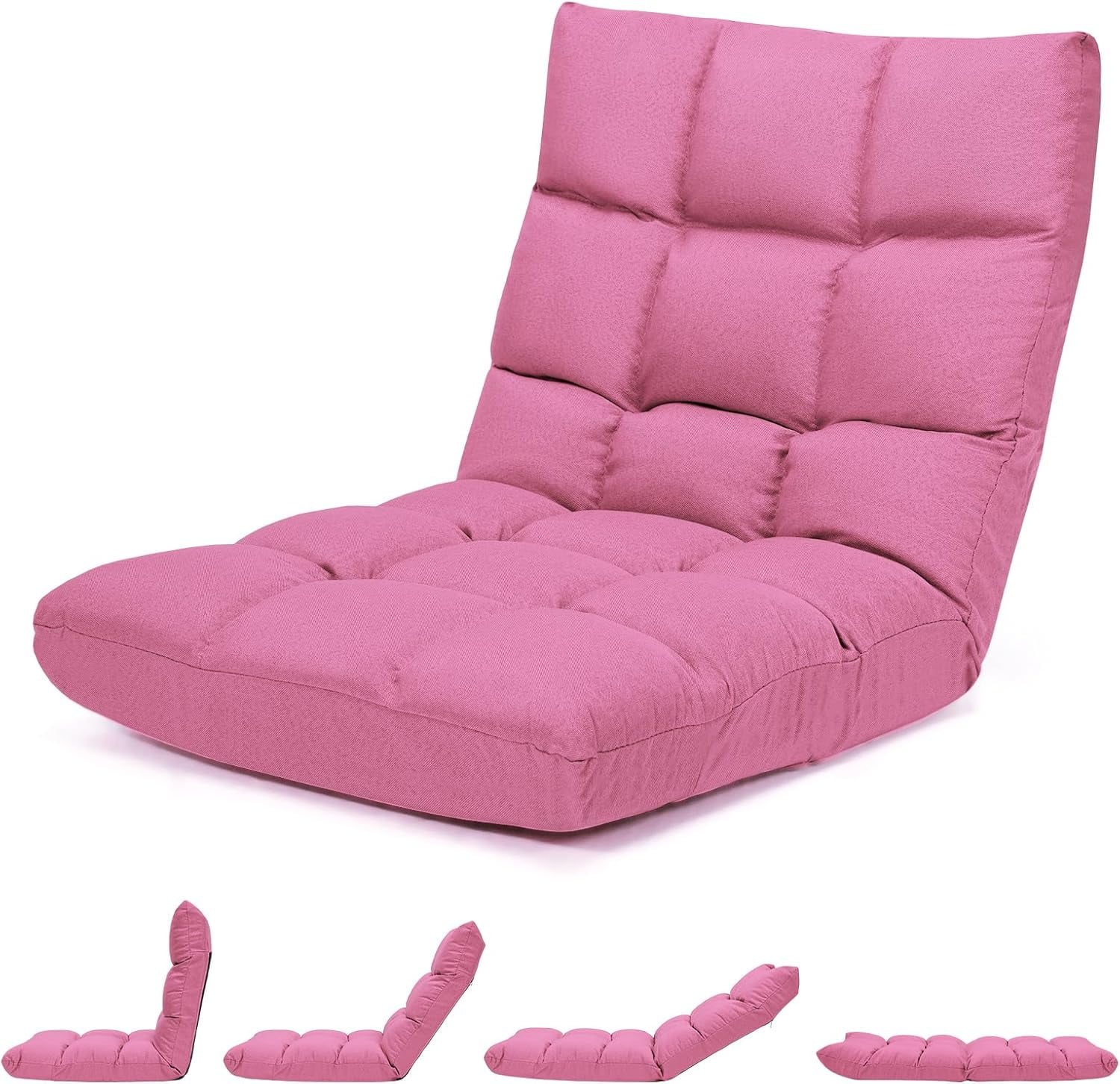 14-Position Floor Chair Floor Gaming Chair w/Resilience Sponge Alloy ...