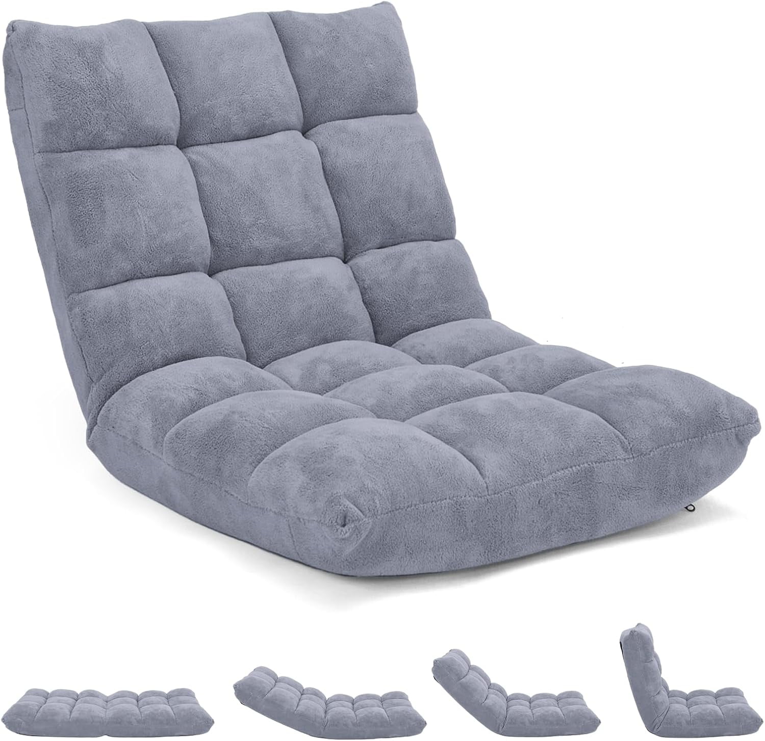 14-Position Floor Sofa, Folding Gaming Sofa Chair, Comfy Cushions ...