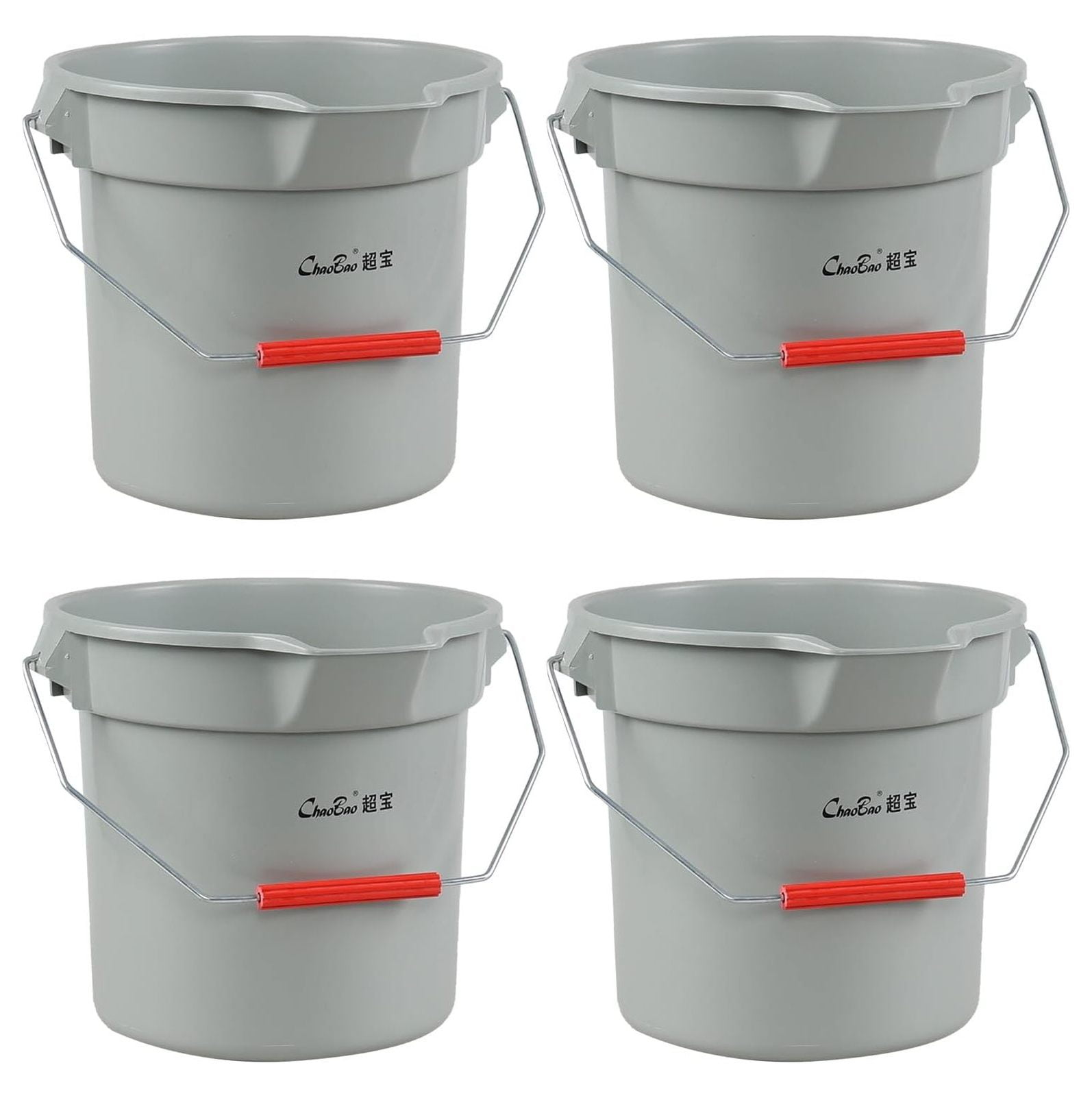 14 Qt / 3.5 Gal Heavy Duty Round Buckets, 4 Packs Plastic Round Utility ...