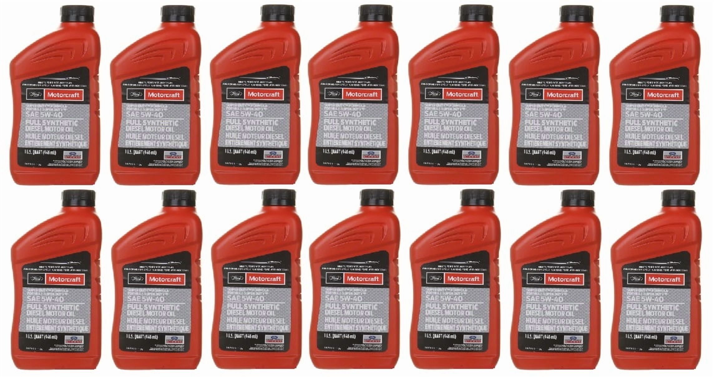 14 Qt. Diesel Engine Motor Oil FORD Motorcraft SAE 5W-40 Super Duty ...