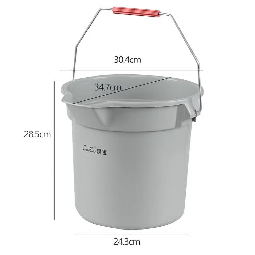 14 Quart Plastic Cleaning Bucket with Handle, 4 Packs Plastic Round ...