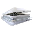 14" RV Roof Vent 12 Volt Powered Fan with WHITE Wedge Lid - 1” Garnish ...