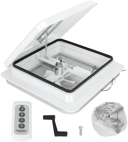 14" RV Roof Vent with Remote Control, Fit for Camper Trailer Universal ...