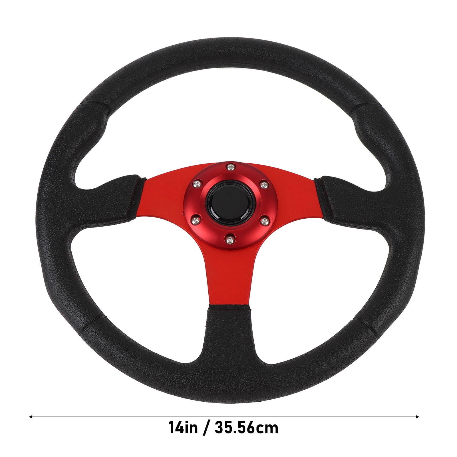 14" Racing Steering Wheel, PU Leather Aluminum, 6 Bolt Fit, Includes ...