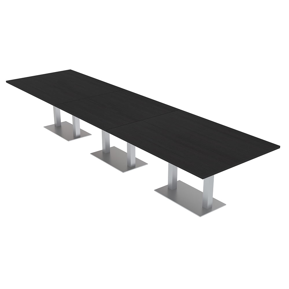 14' Rectangular Modular Conference Table Metal Bases Electric Modules ...