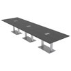 10 Person Modular Rectangle Conference Table Metal Bases Power Modules ...