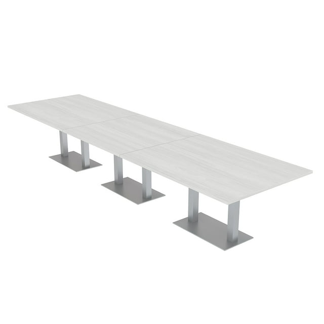 14' Rectangular Modular Conference Table Metal Bases Electric Modules ...