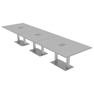 10 Person Modular Rectangle Conference Table Metal Bases Power Modules ...