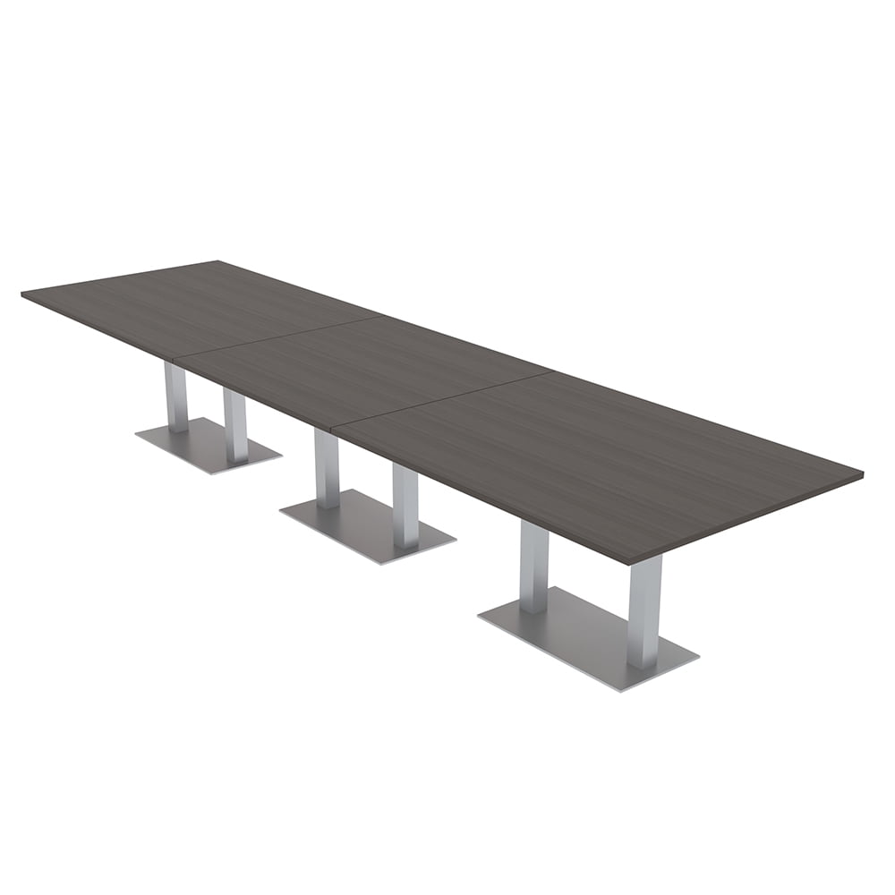 14' Rectangular Modular Conference Table Metal Bases Electric Modules ...