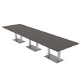 14' Rectangular Modular Conference Table Metal Bases Electric Modules ...