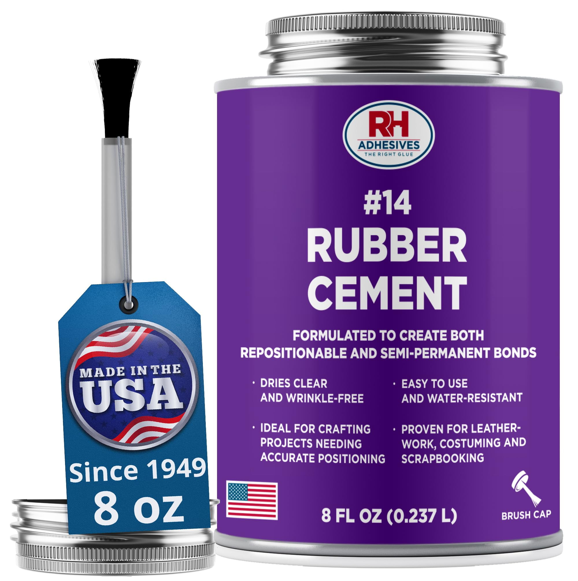 #14 Rubber Cement, 8 oz. can - RH Adhesives - Walmart.com