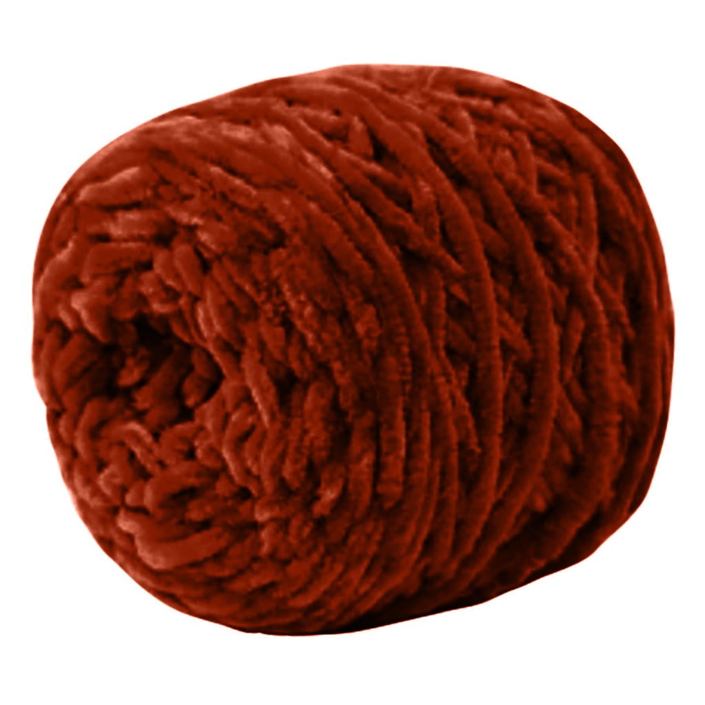 14 Rust Red Velvet Yarn For Hand Crochet Scarf, Medium Weight ...