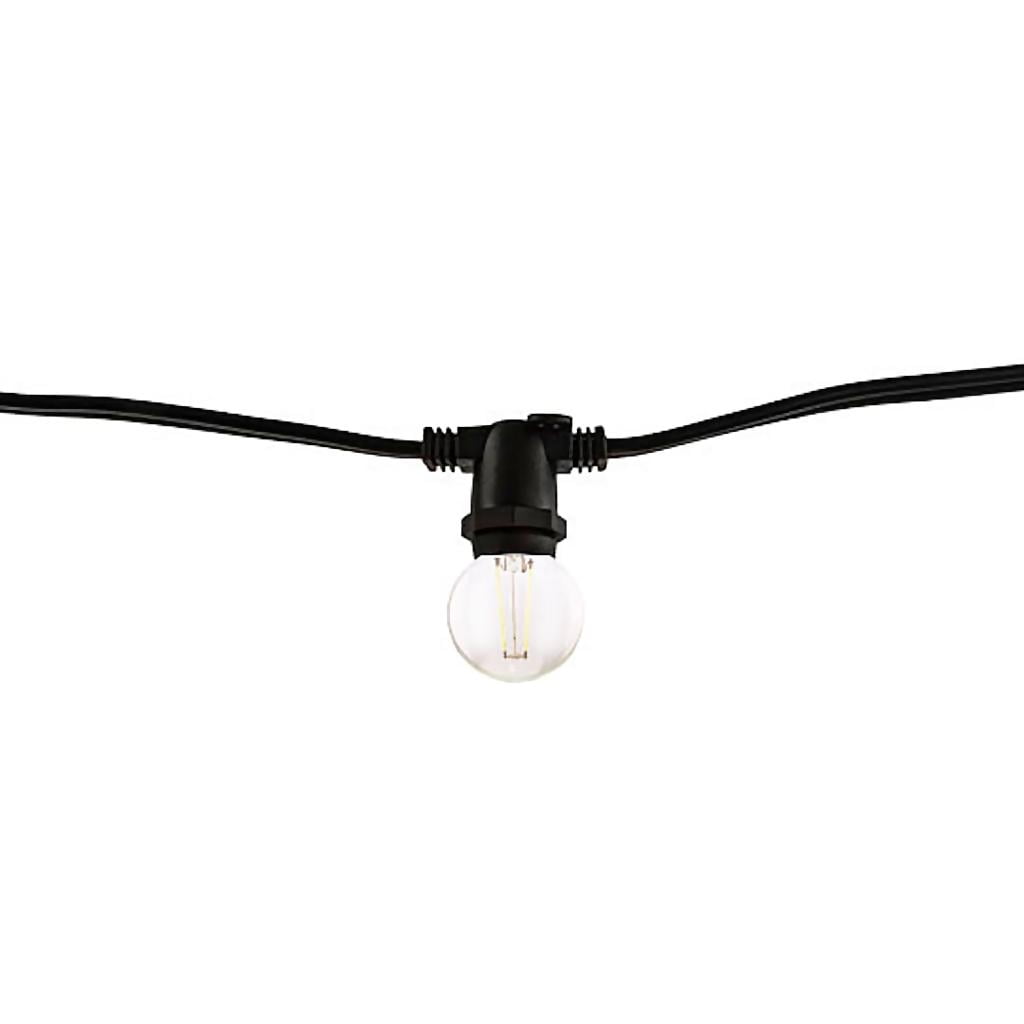 14' STRING LIGHT 10 SOCKETS KIT BLACK W/ LED 4W G16 CLEAR E12 LAMPS ...