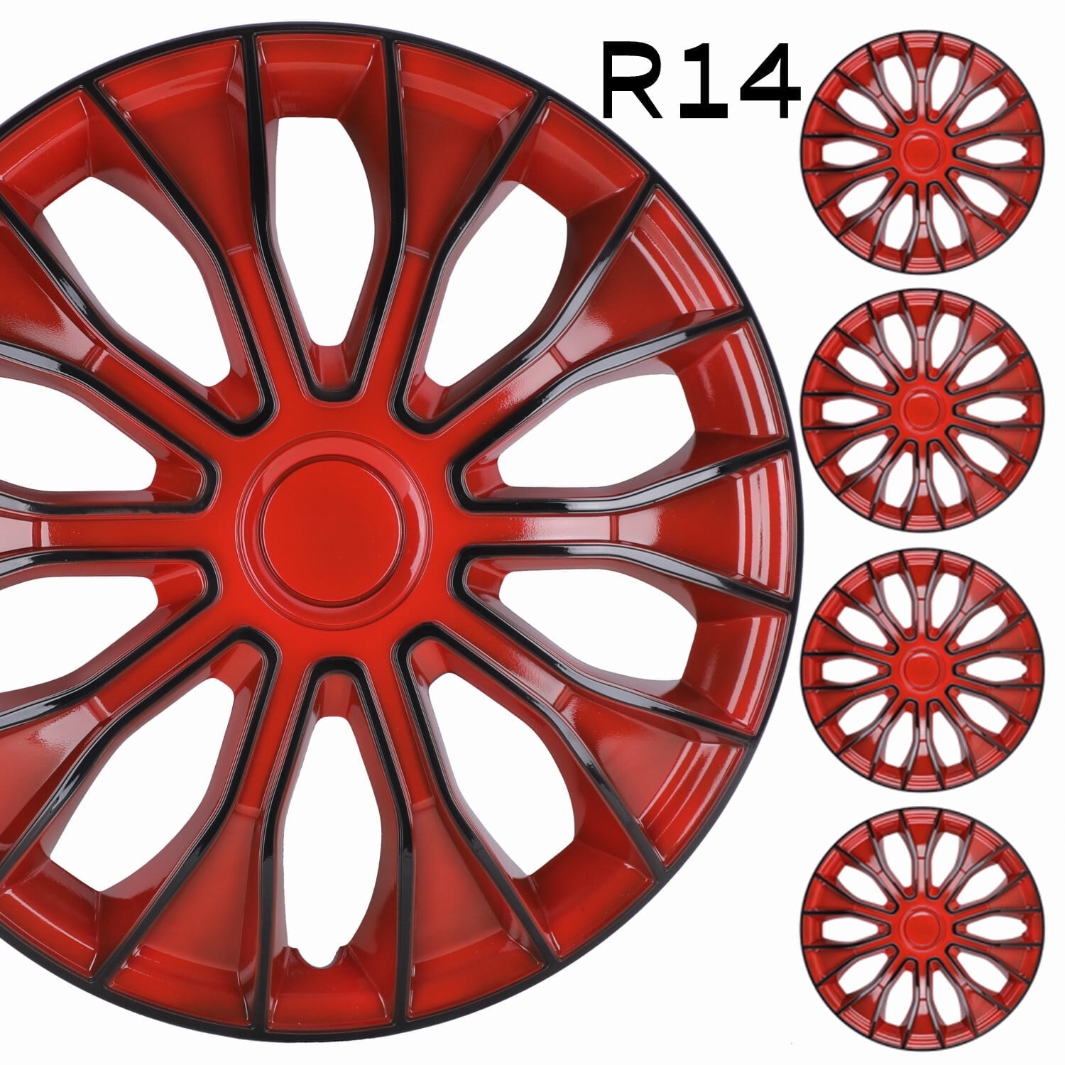 14" Set Of 4 Wheel Covers Snap On Hubcaps Full Hub Caps fit R14 Tire ...