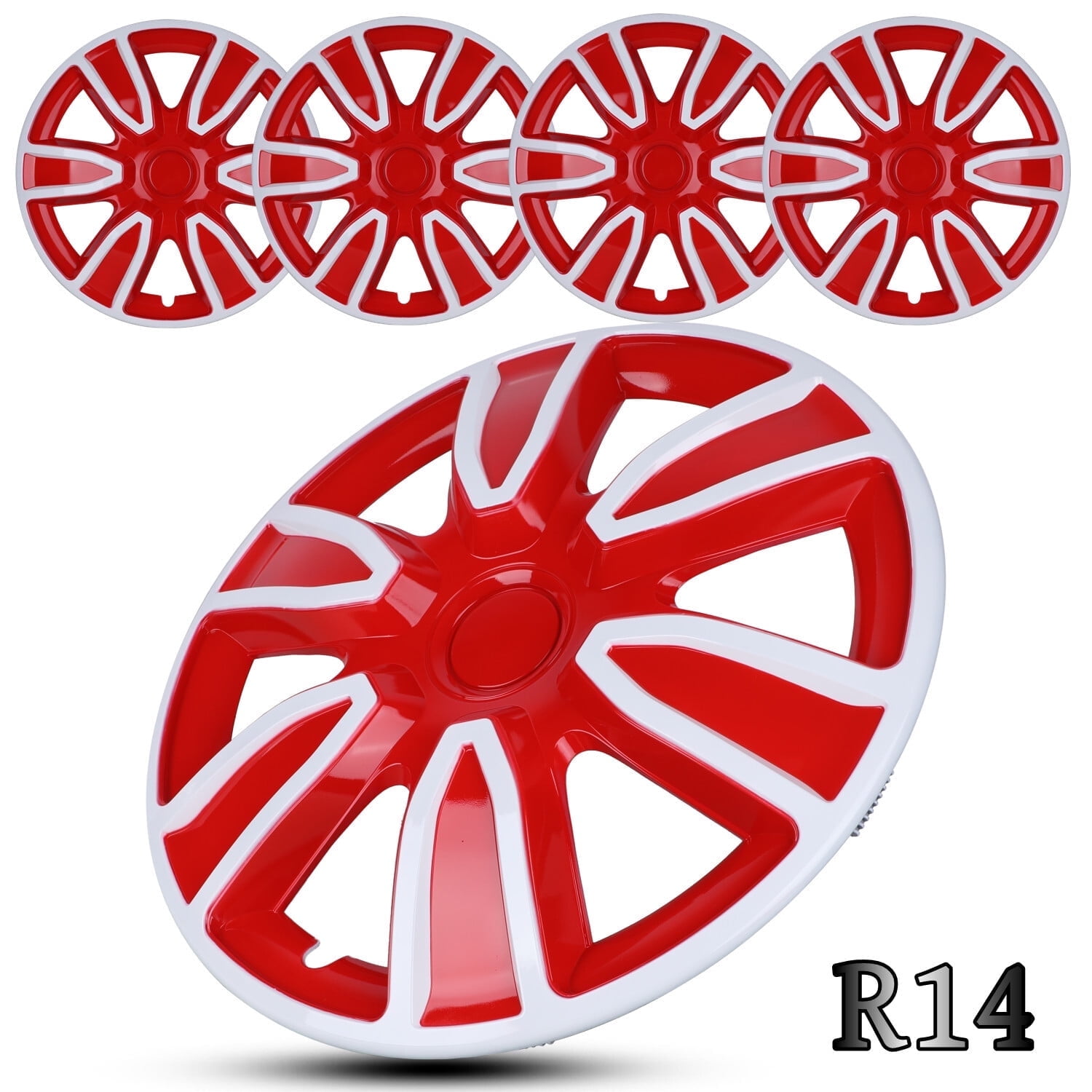 14" Set Of 4 Wheel Covers Snap On Hubcaps Full Hub Caps fit R14 Tire ...